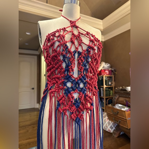 Goodvibegoda | Dresses | Original Goodvibegoda Handmade Macram Rope Red ...